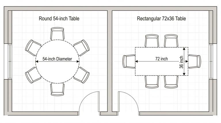 Dining Table Set for 6: Room Size Calculator + Layout Examples ...